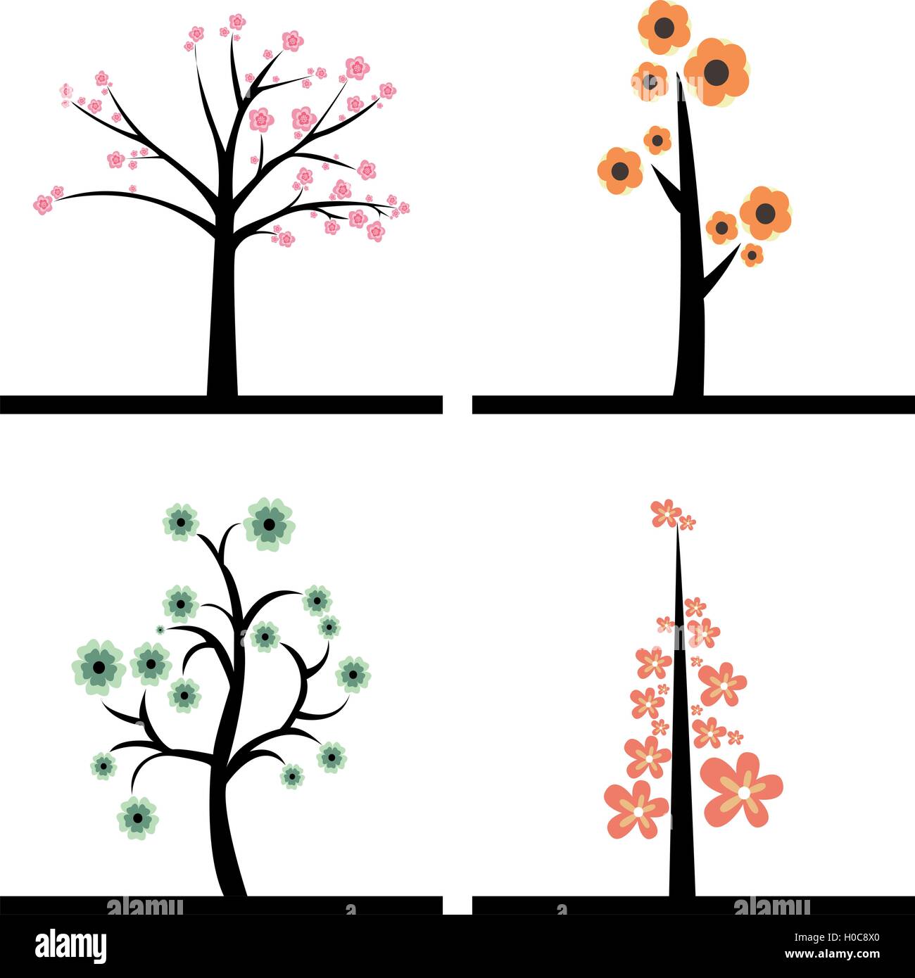 Cute Abstract trees Stock Vector Image & Art - Alamy