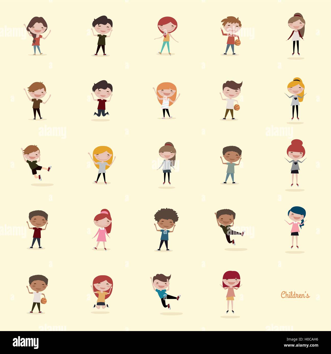 Cute Cartoon children Stock Vector Image & Art - Alamy