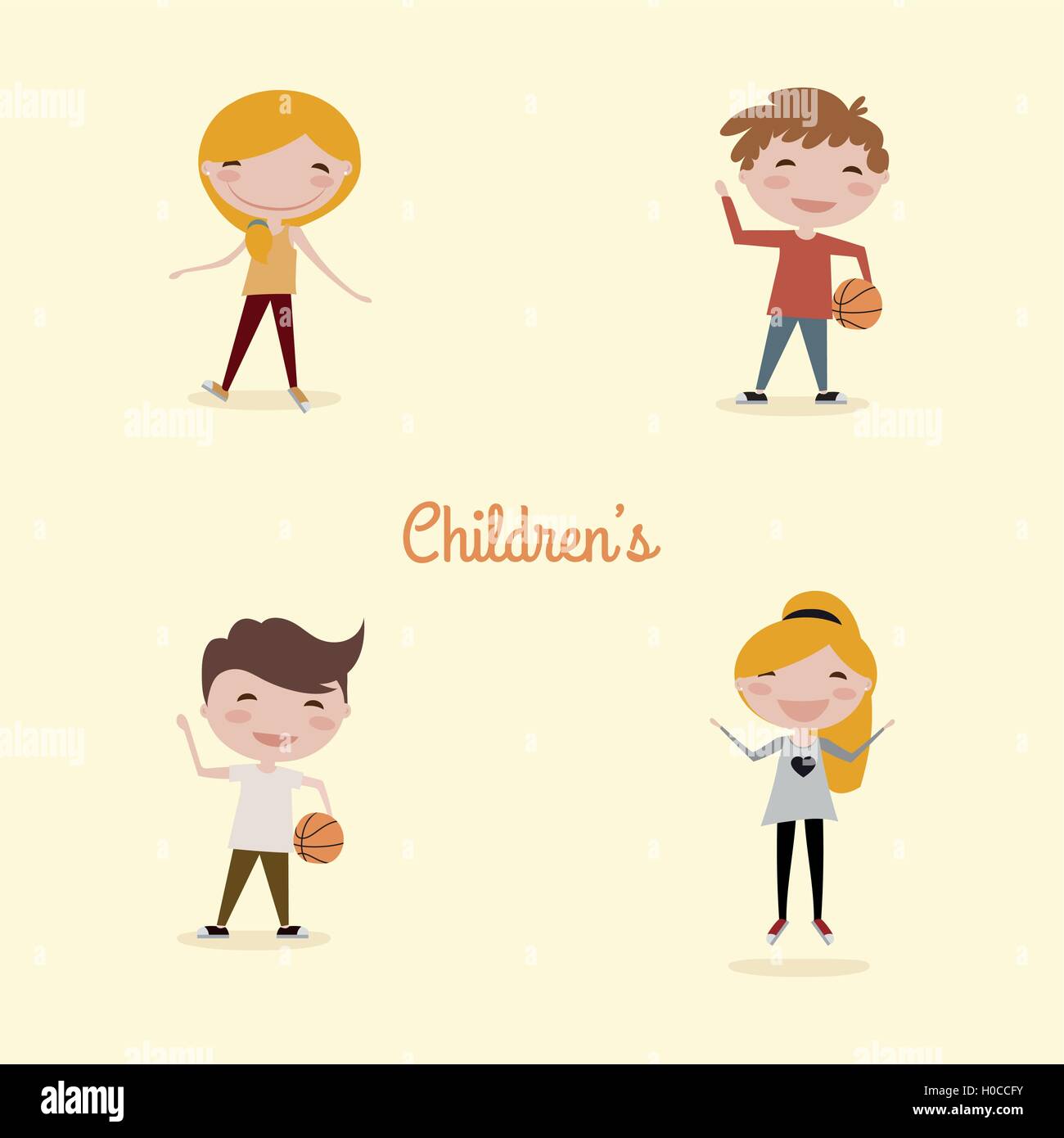 Cute Cartoon children Stock Vector Image & Art - Alamy