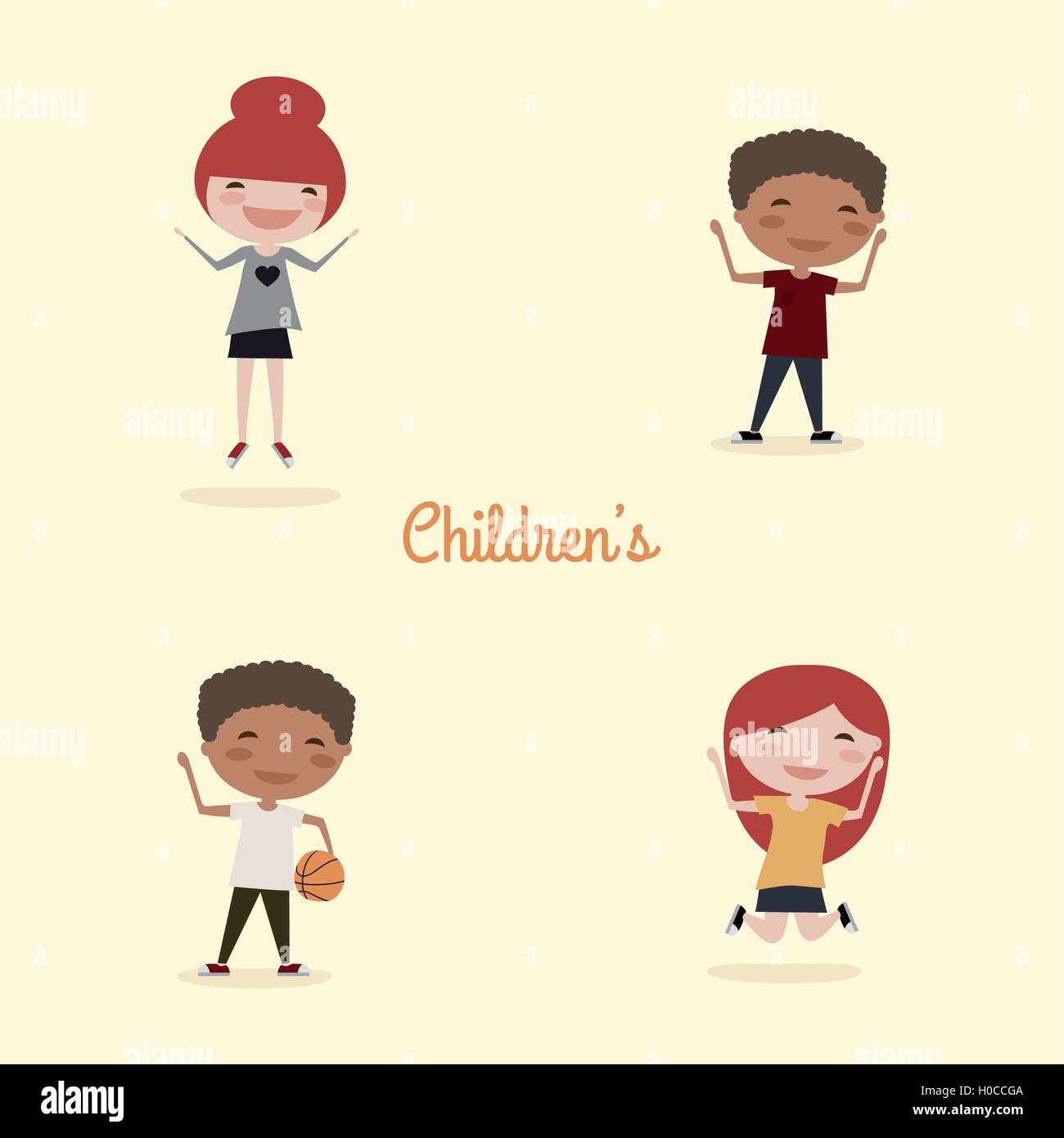 Cute Cartoon children Stock Vector Image & Art - Alamy