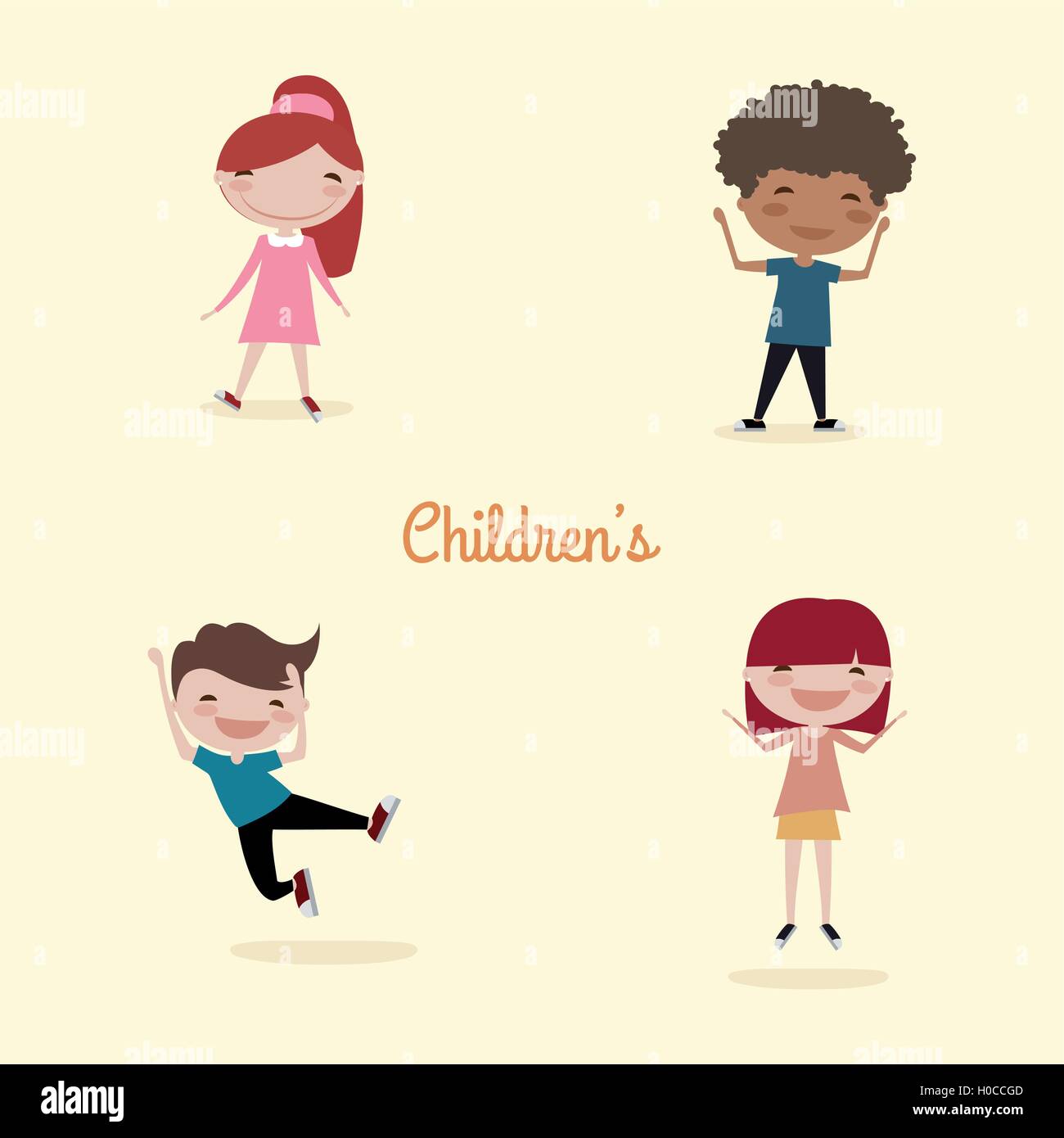 Cute Cartoon children Stock Vector Image & Art - Alamy