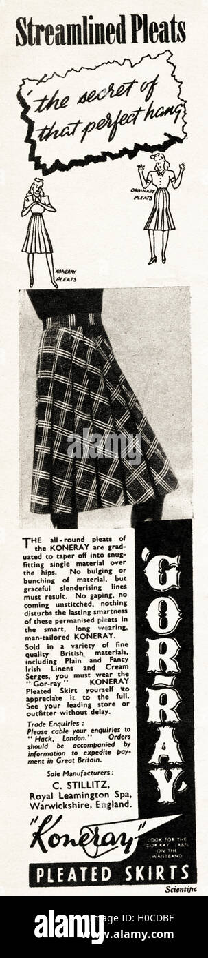Advertisement advertising pleated skirts by Gor-ray original old ...