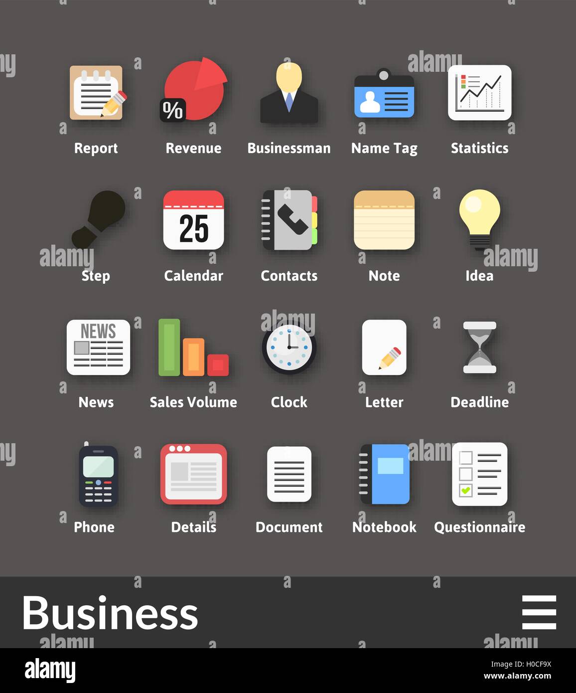 Flat material design icons set Stock Vector Image & Art - Alamy