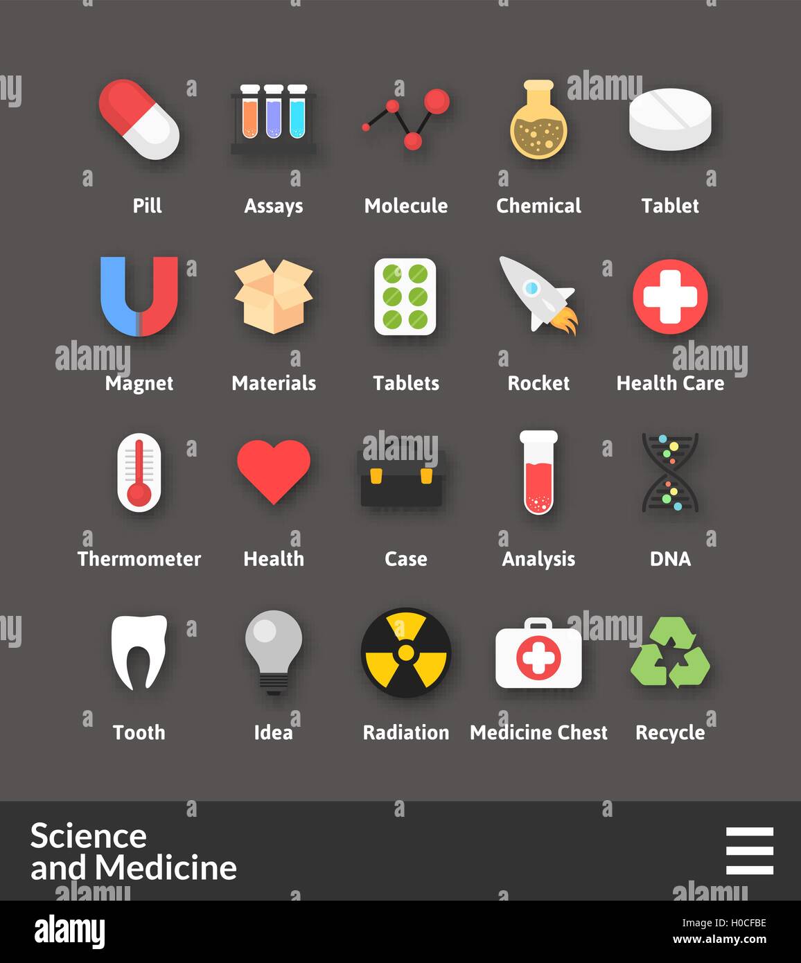 Flat material design icons set Stock Vector Image & Art - Alamy