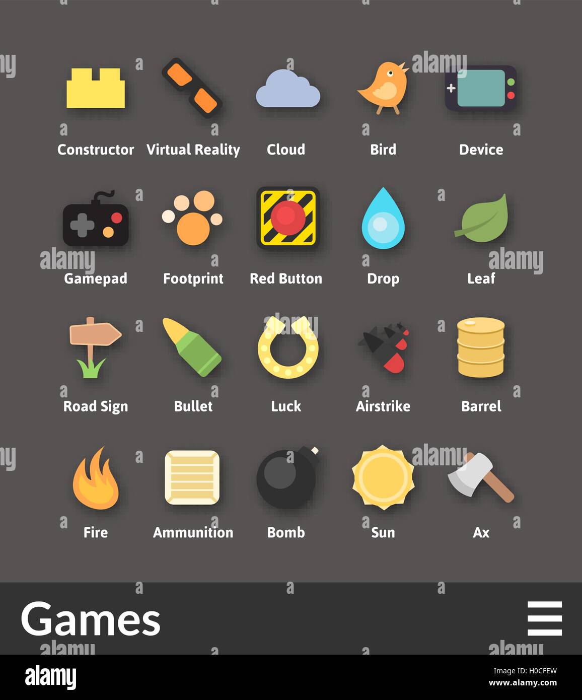 Flat material design icons set Stock Vector Image & Art - Alamy