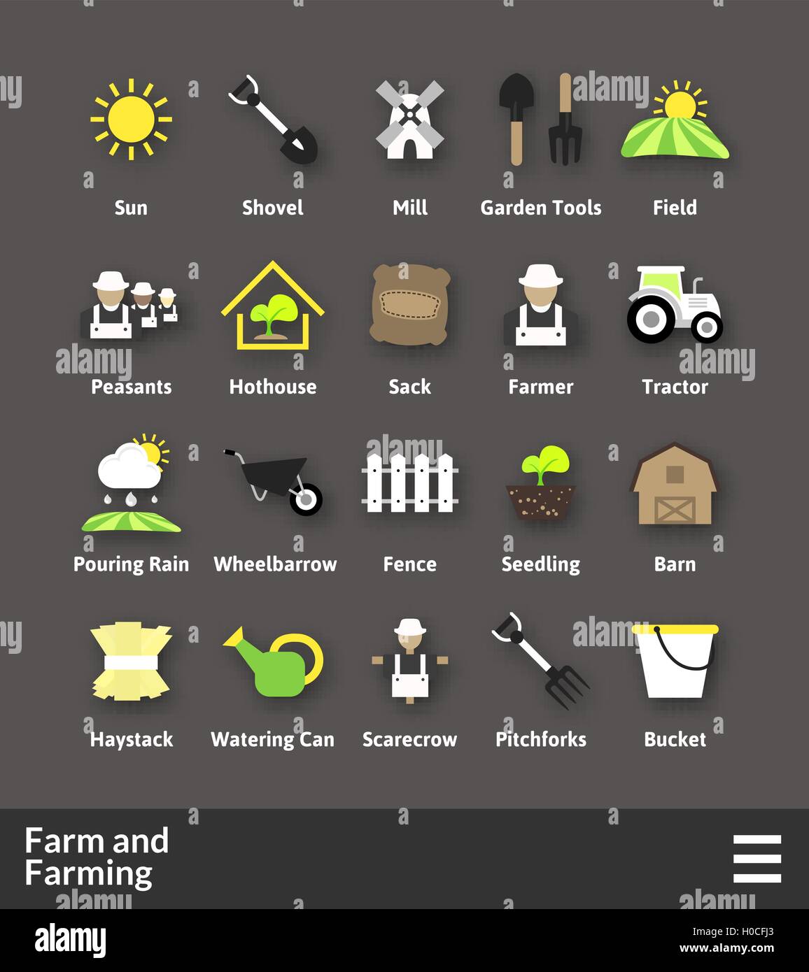 Flat material design icons set Stock Vector Image & Art - Alamy