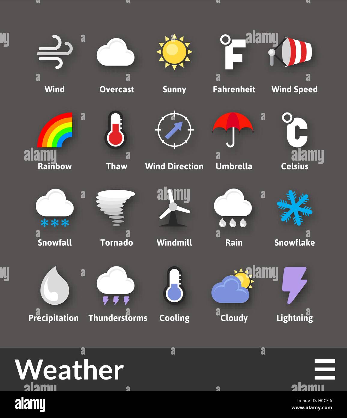 Flat material design icons set Stock Vector Image & Art - Alamy
