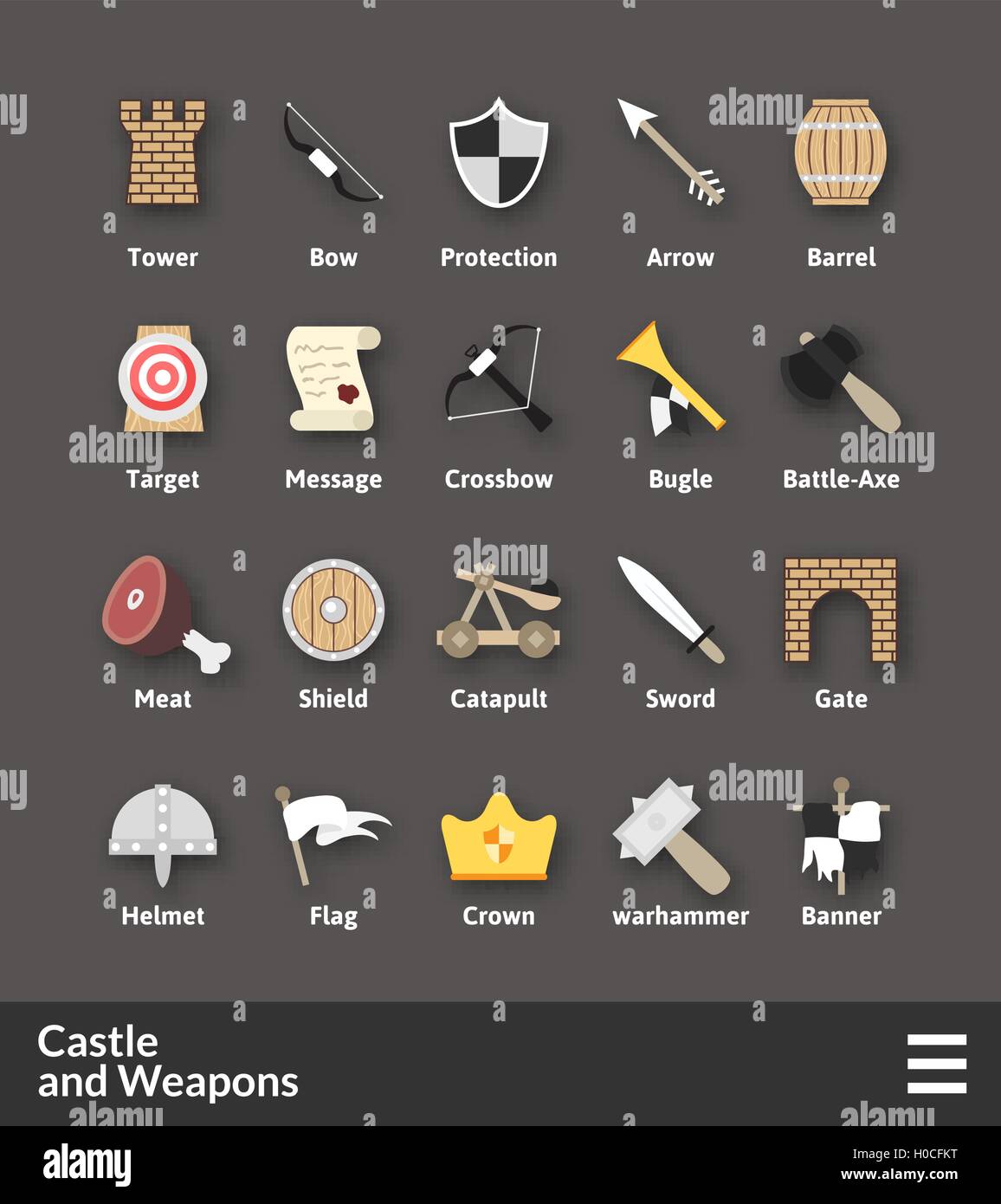 Flat material design icons set Stock Vector Image & Art - Alamy