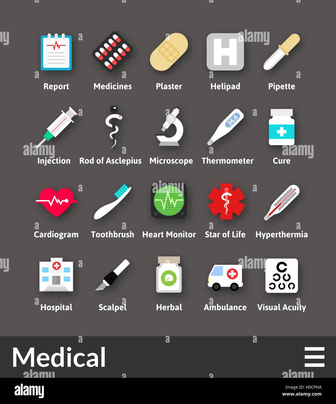 Flat material design icons set Stock Vector Image & Art - Alamy