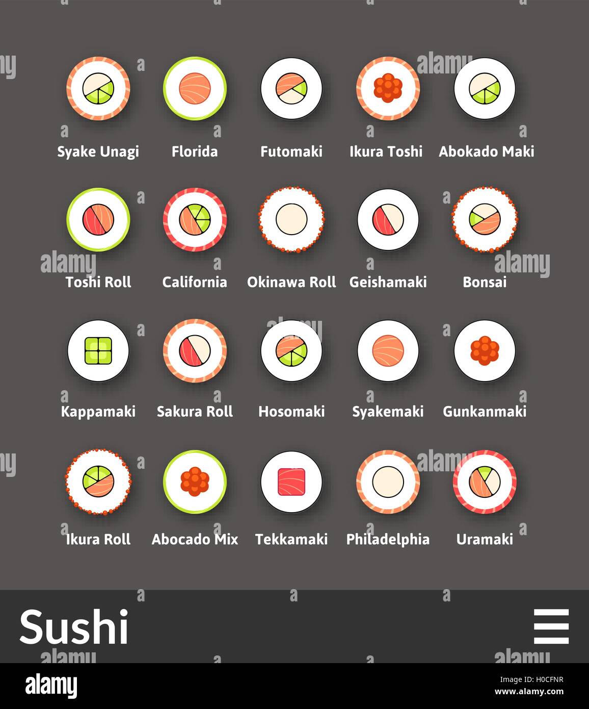 Flat material design icons set Stock Vector Image & Art - Alamy