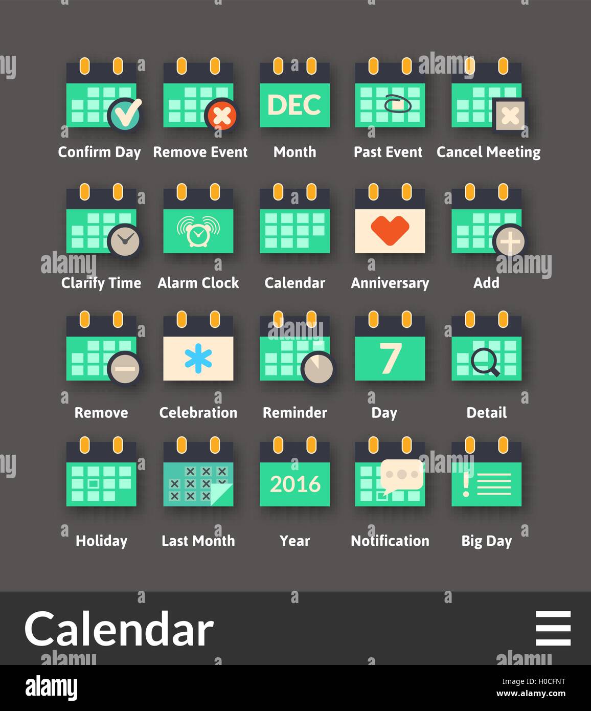 Flat material design icons set Stock Vector Image & Art - Alamy