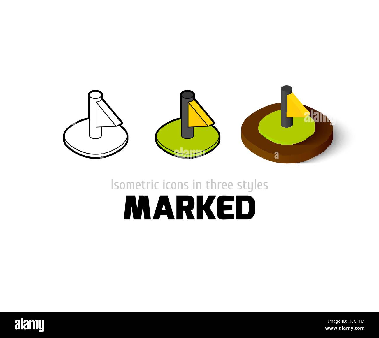Marked icon in different style Stock Vector Image & Art - Alamy