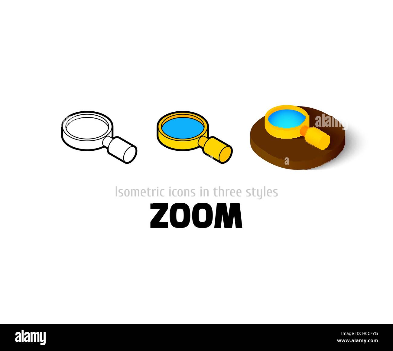 Zoom icon in different style Stock Vector Image & Art - Alamy