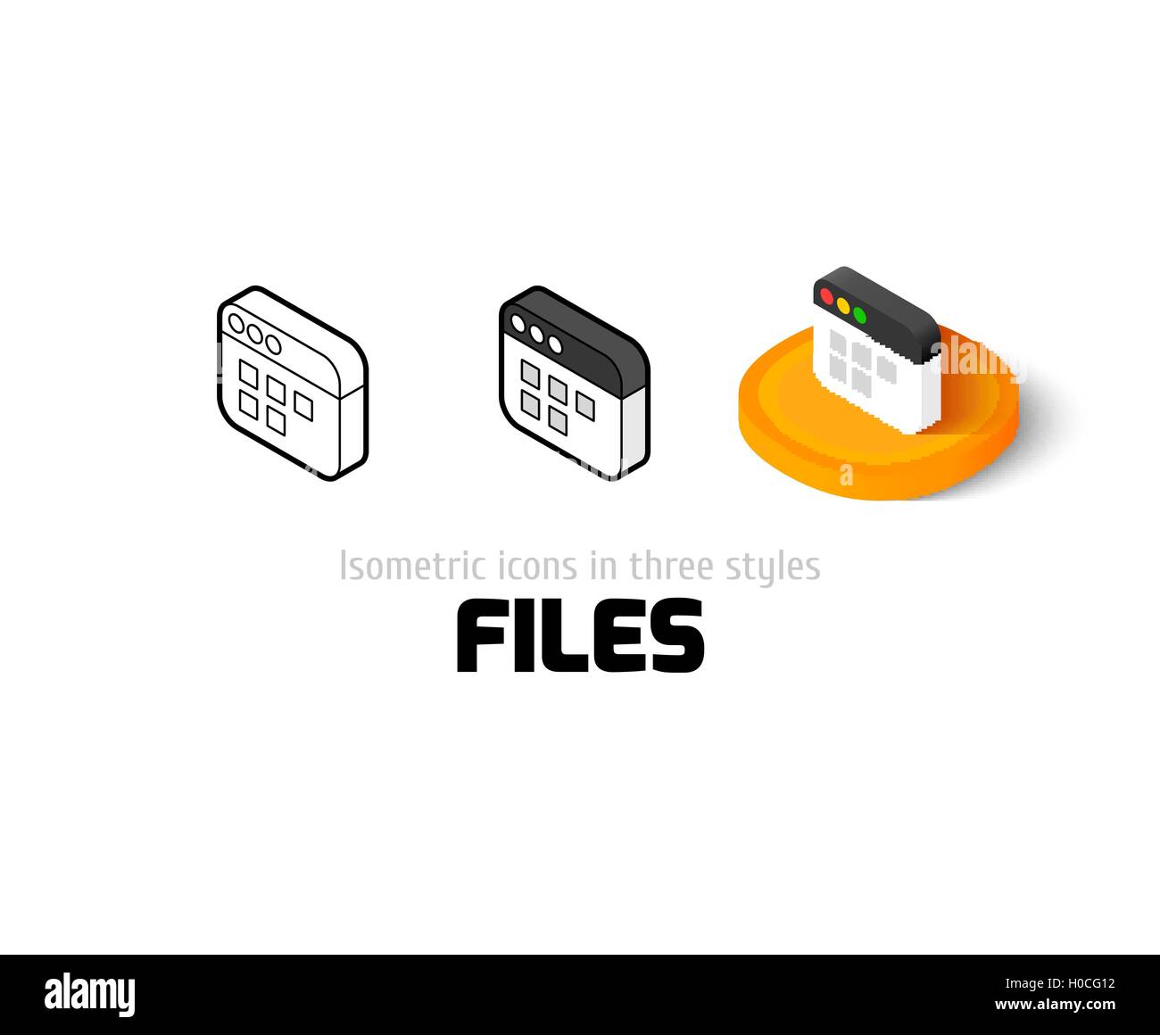 Files icon in different style Stock Vector Image & Art - Alamy
