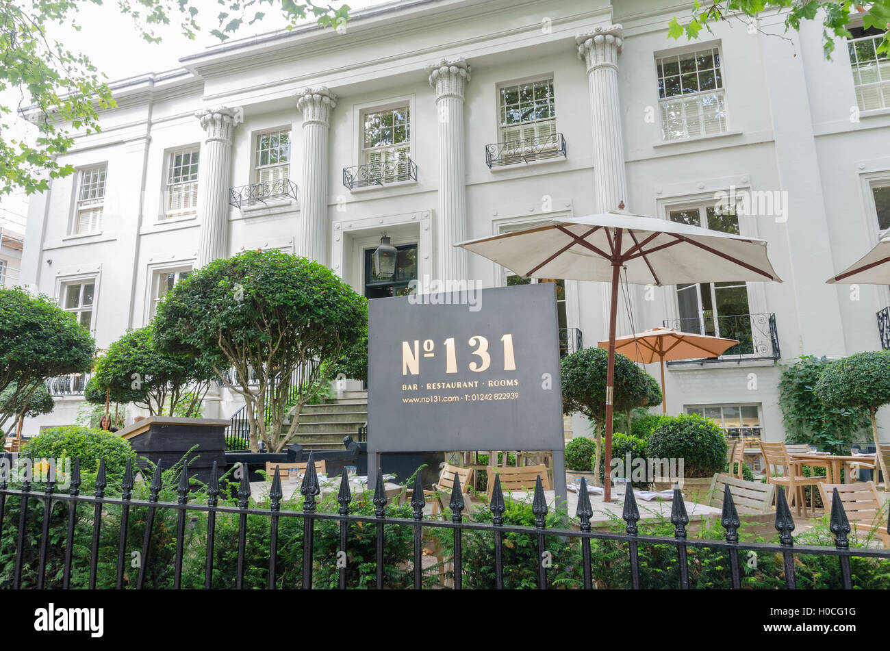 Number 131 boutique hotel and restaurant in Promenade, Cheltenham Stock ...
