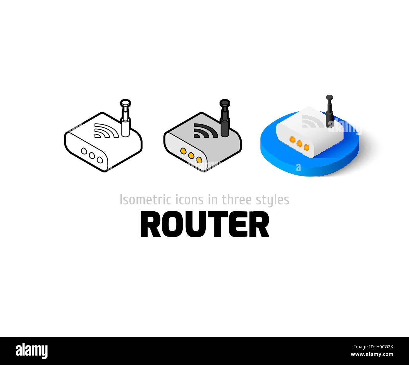 Router icon in different style Stock Vector Image & Art - Alamy