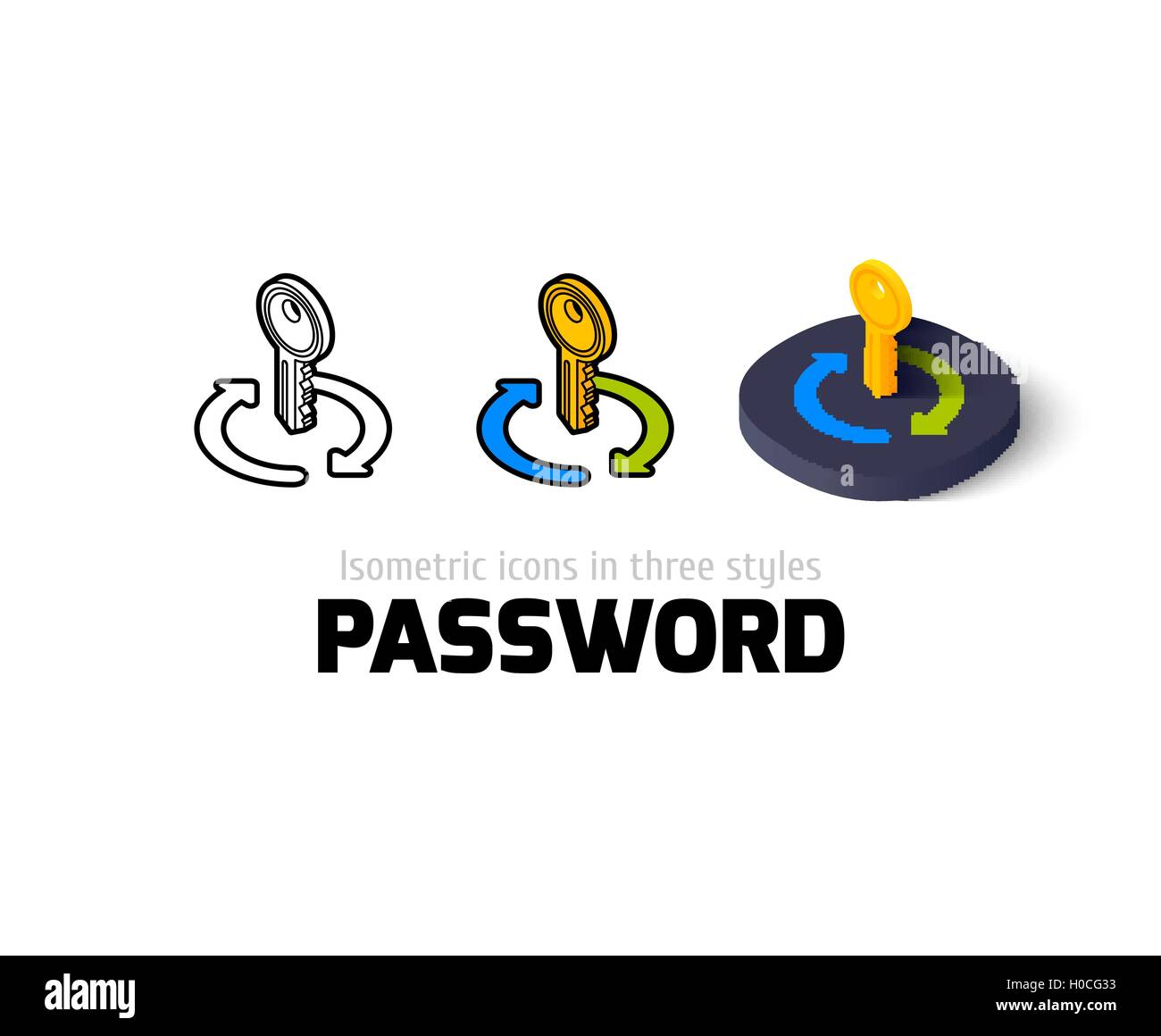 Password icon in different style Stock Vector Image & Art - Alamy