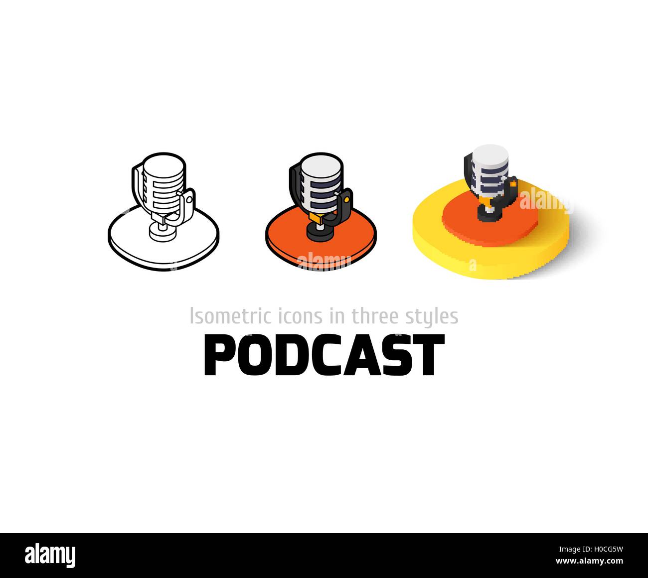 Podcast microphone icon web Stock Vector Images - Alamy