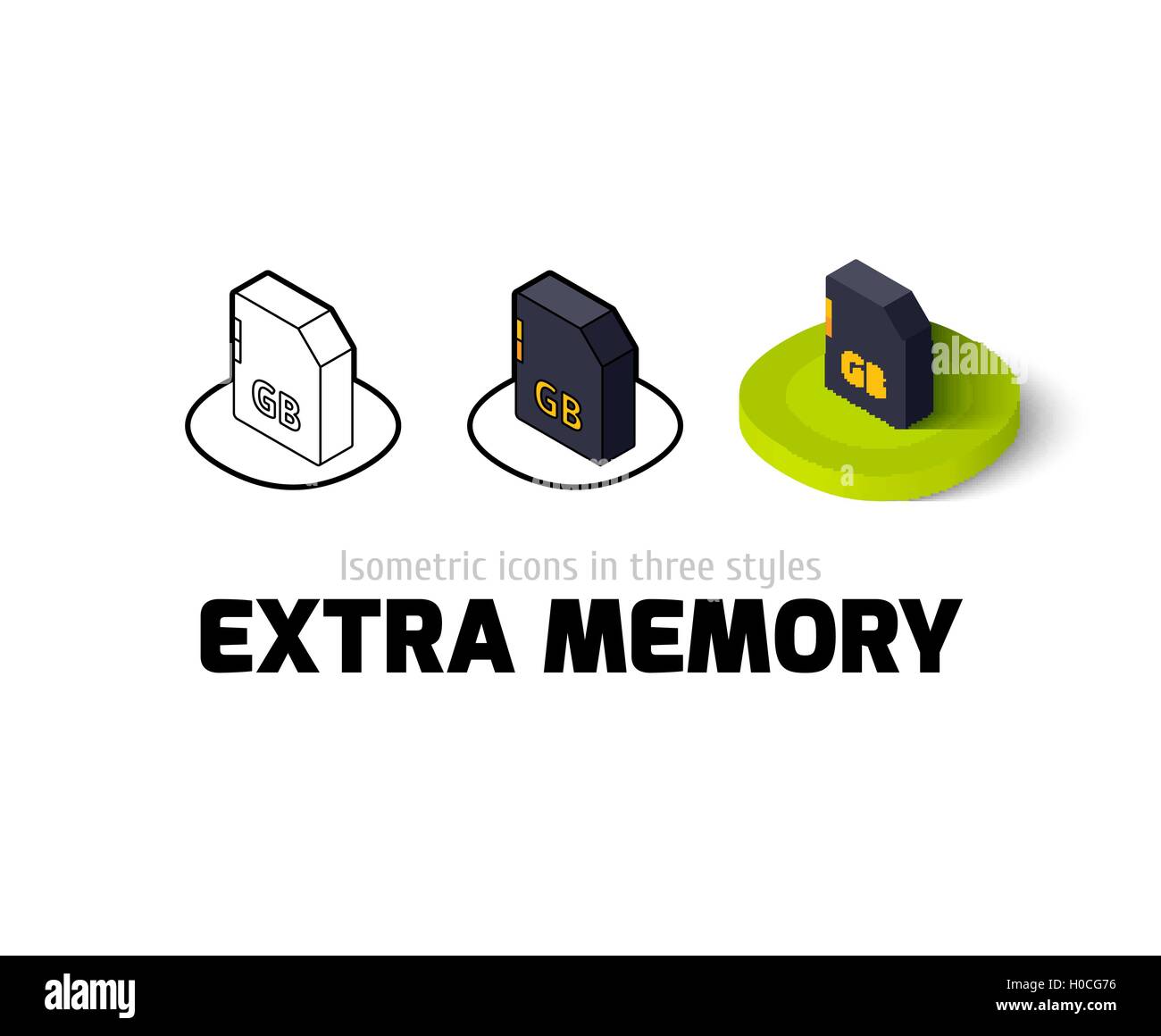 Extra memory icon in different style Stock Vector Image & Art - Alamy