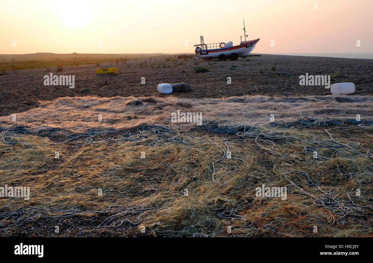 sunset on cley beach, north norfolk, england Stock Photo - Alamy