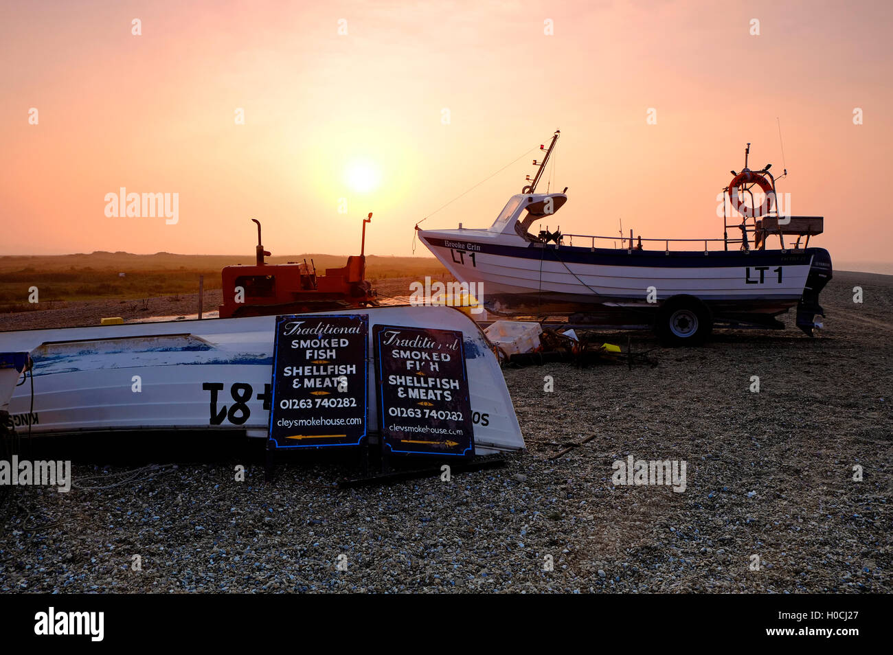 sunset on cley beach, north norfolk, england Stock Photo - Alamy