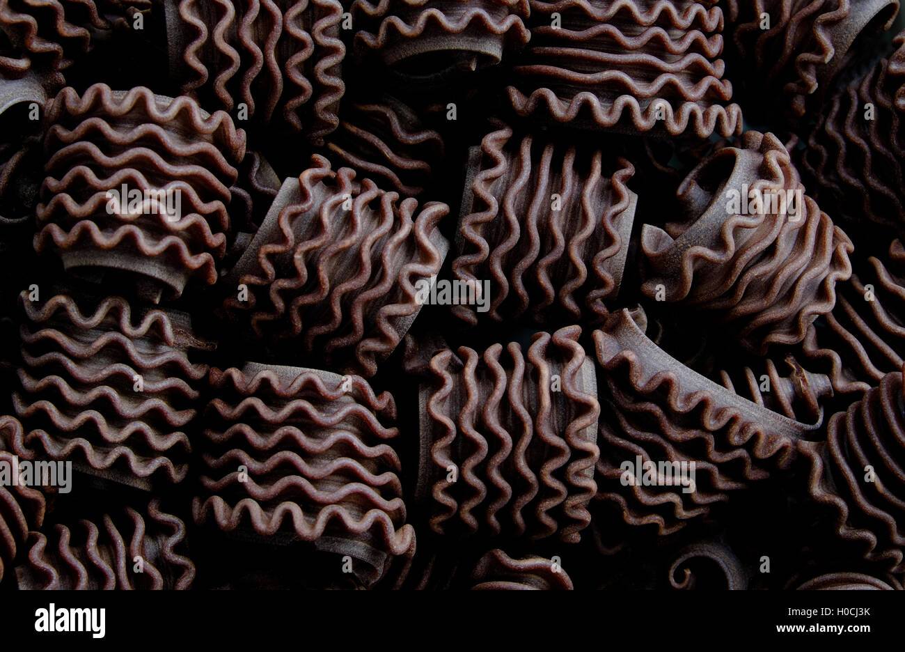chocolate infused italian brown pasta Stock Photo - Alamy