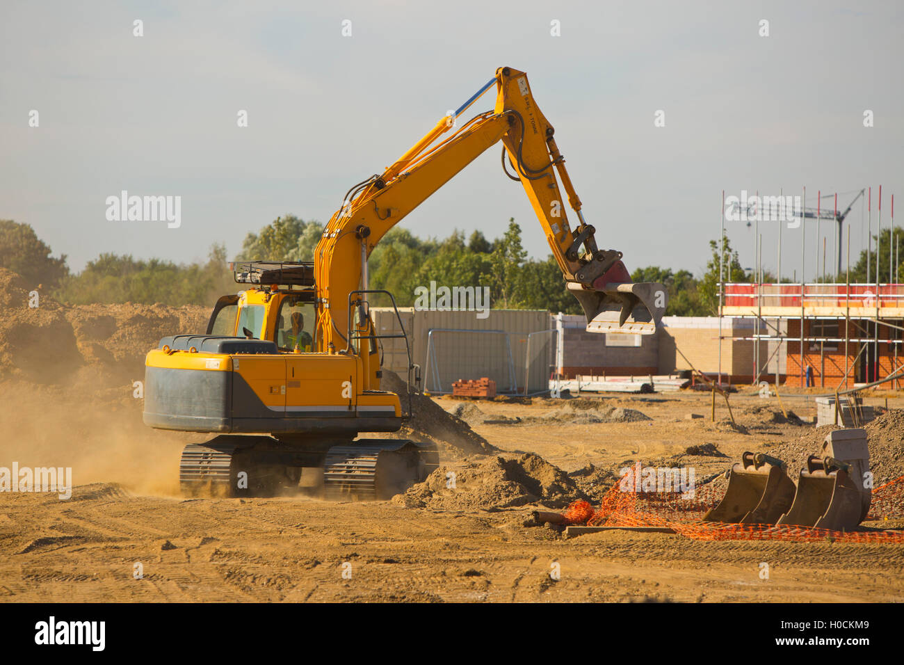 Construction excavator digger foundations hi-res stock photography and ...
