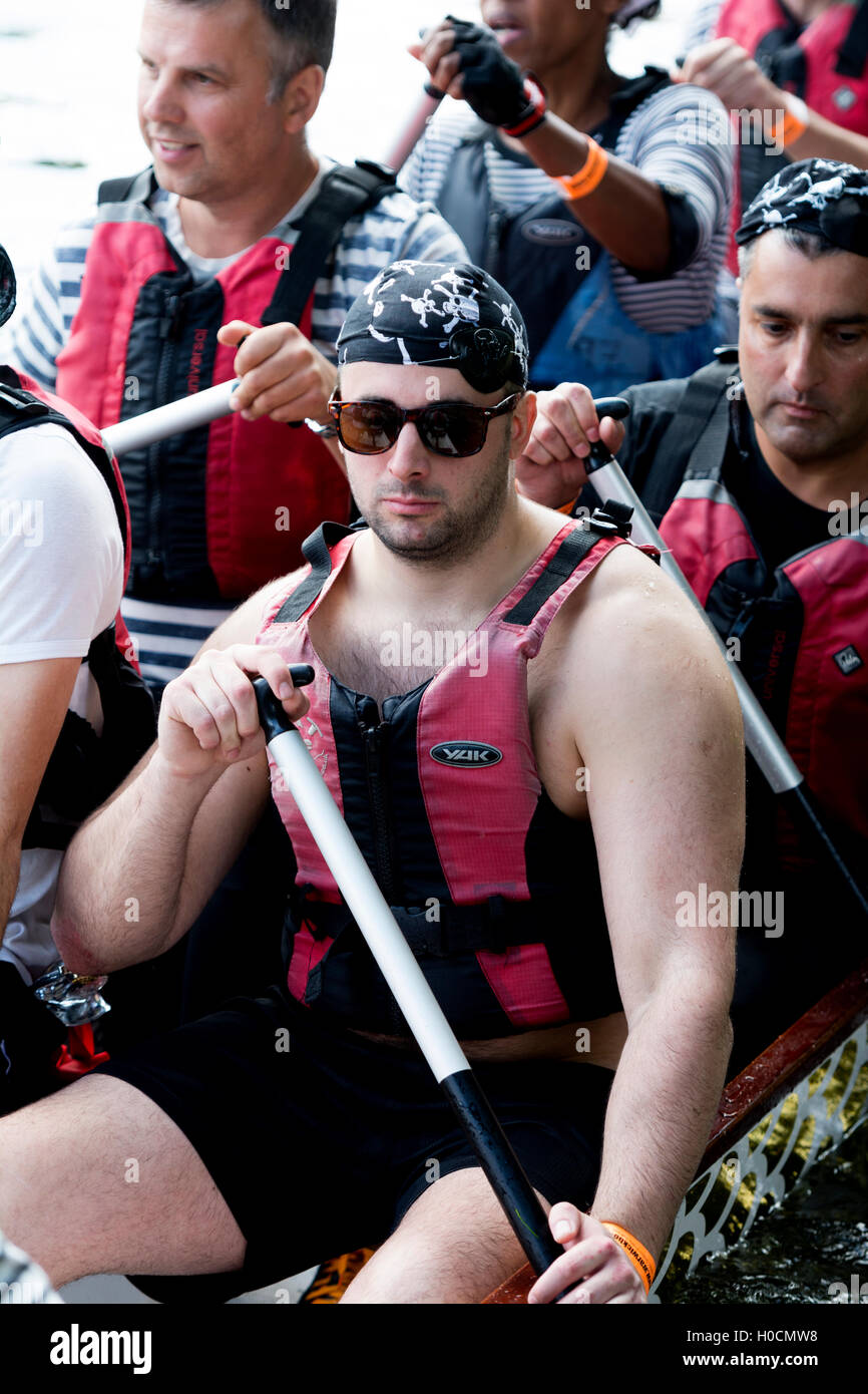 Dragon boat racing, a team in pirate fancy dress Stock Photo - Alamy