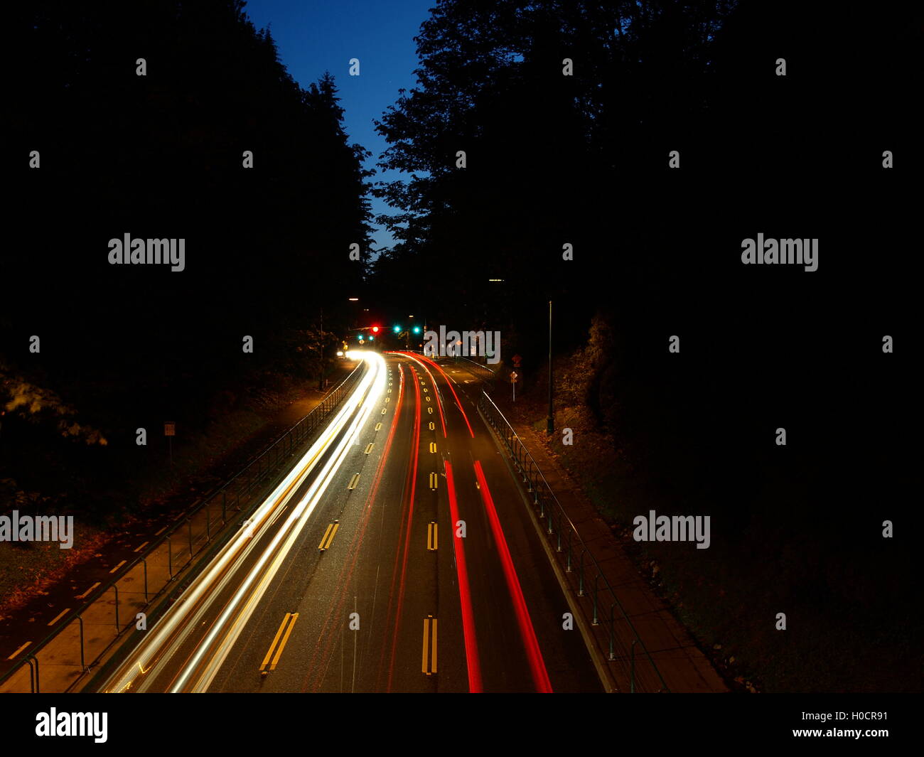 Slow shutter shot taken in Vancouver BC at the lions gate bridge ...