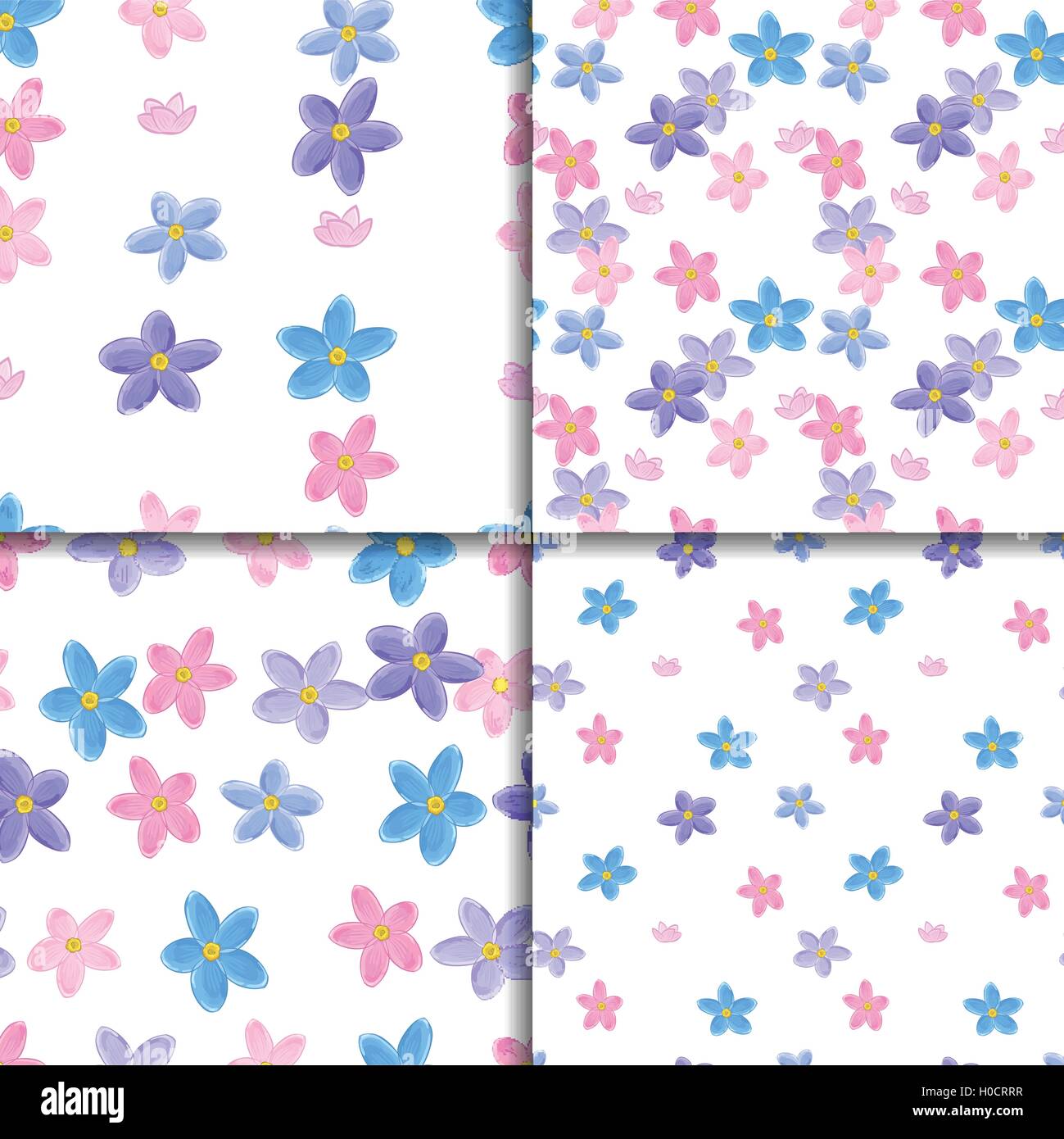 Seamless forget-me-not pattern set Stock Vector Image & Art - Alamy