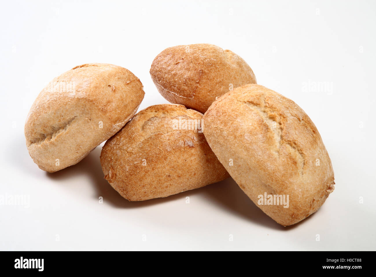 four bread on white background Stock Photo - Alamy