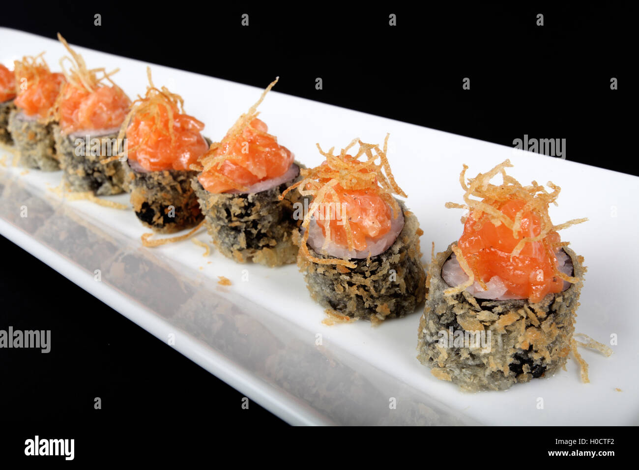 dish of Japanese cuisine meat, rice, fish and vegetables Stock Photo ...