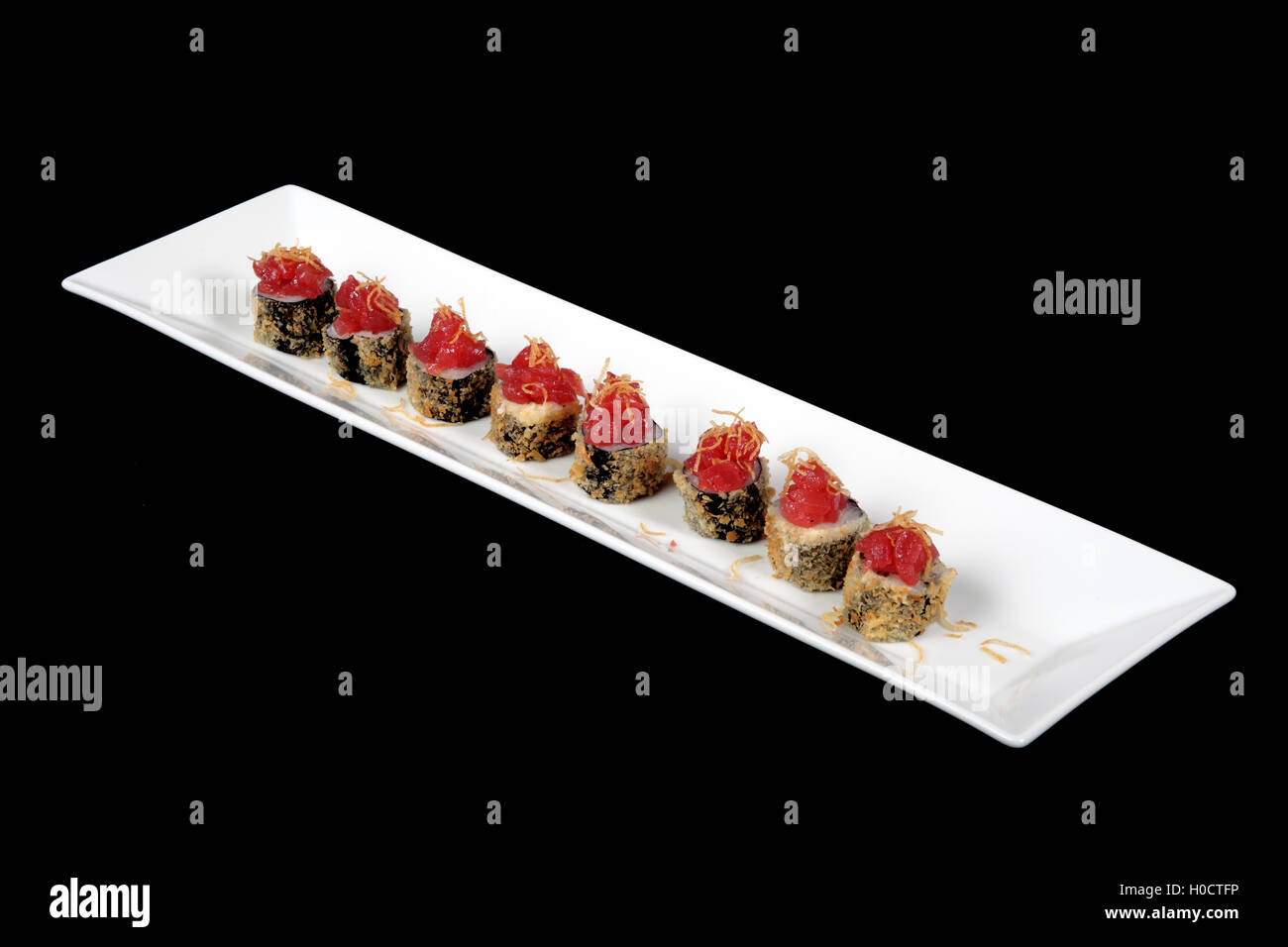 dish of Japanese cuisine meat, rice, fish and vegetables Stock Photo ...