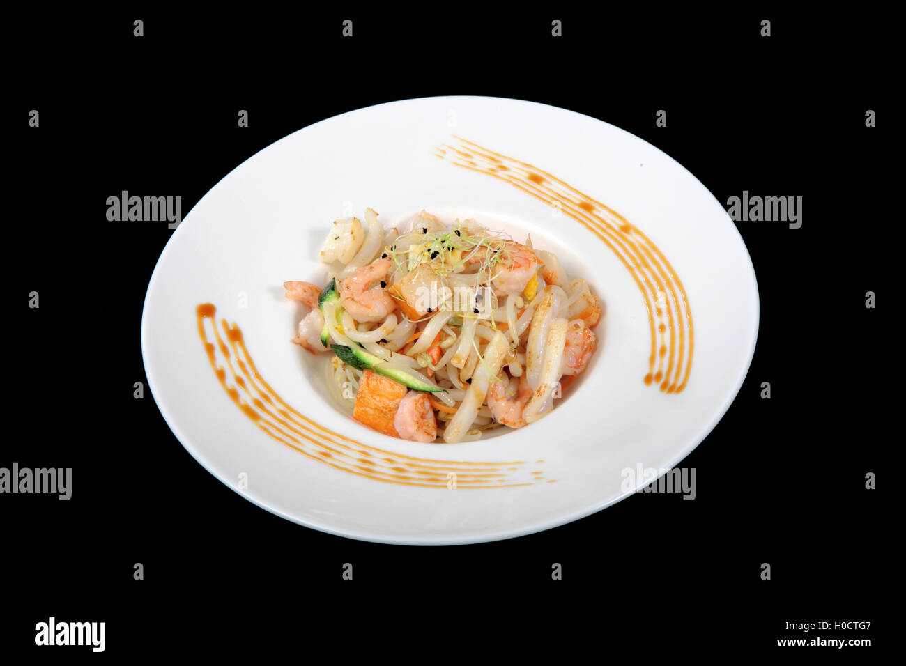 dish of Japanese cuisine meat, rice, fish and vegetables Stock Photo ...