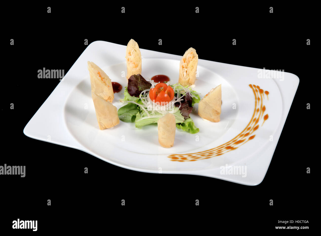 dish of Japanese cuisine meat, rice, fish and vegetables Stock Photo ...