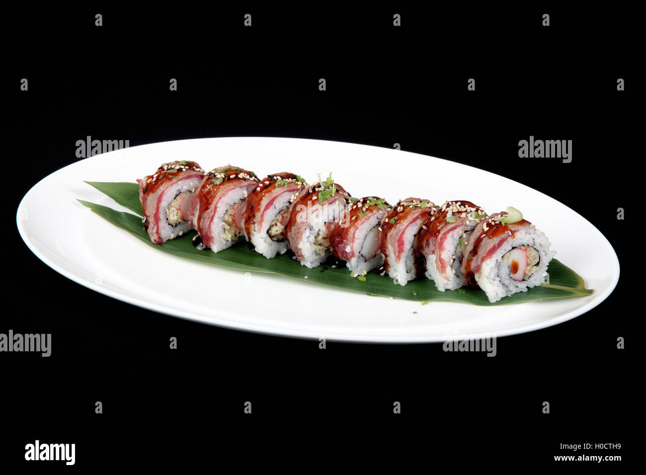 dish of Japanese cuisine meat, rice, fish and vegetables Stock Photo ...