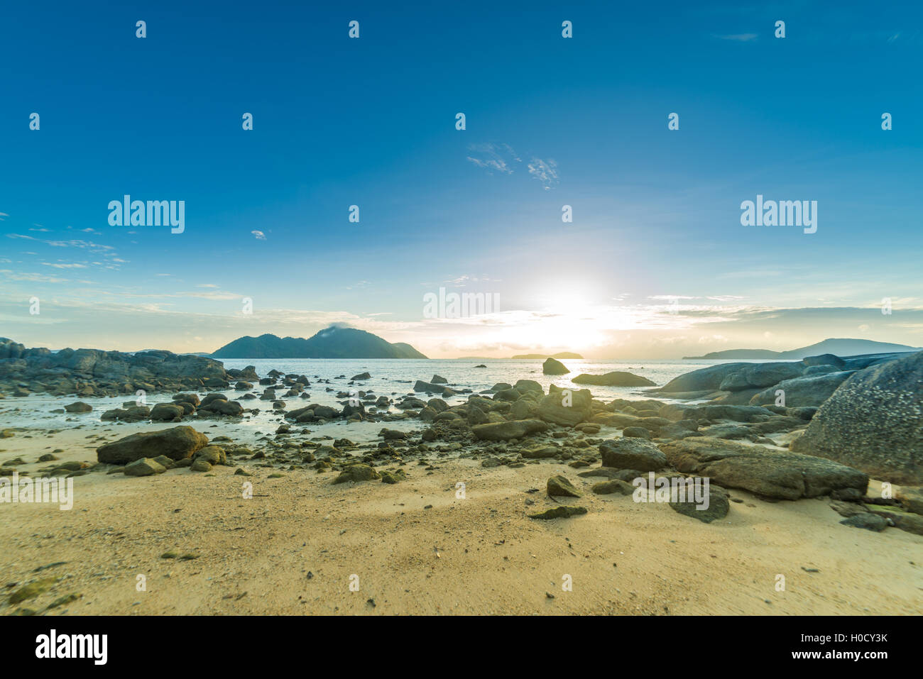 amazing Thai sunset at the beach Stock Photo - Alamy