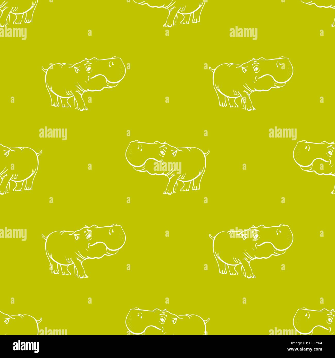 Hippopotamus Seamless Drawing Pattern Stock Vector Image & Art - Alamy