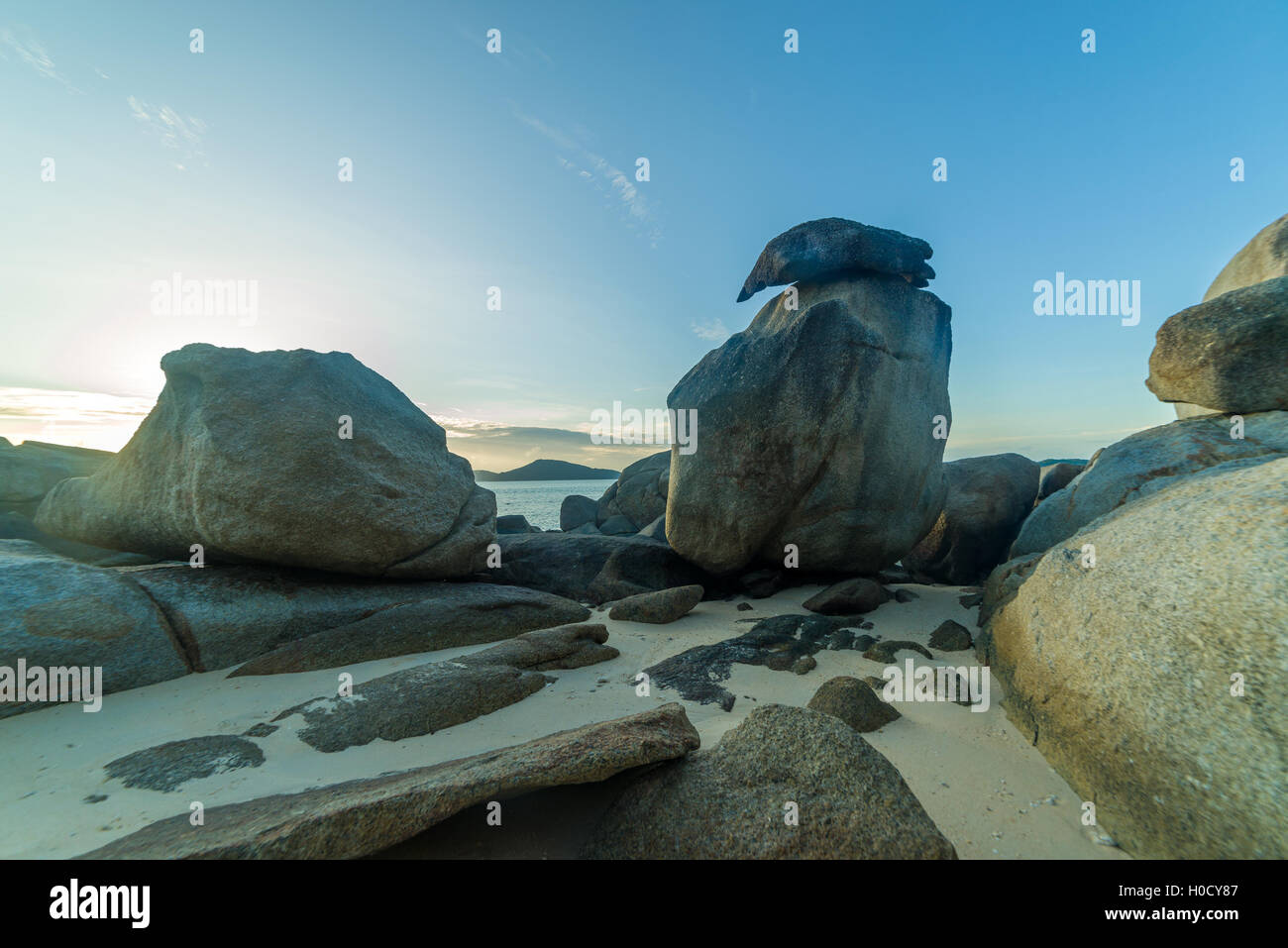 amazing Thai sunset at the beach Stock Photo - Alamy