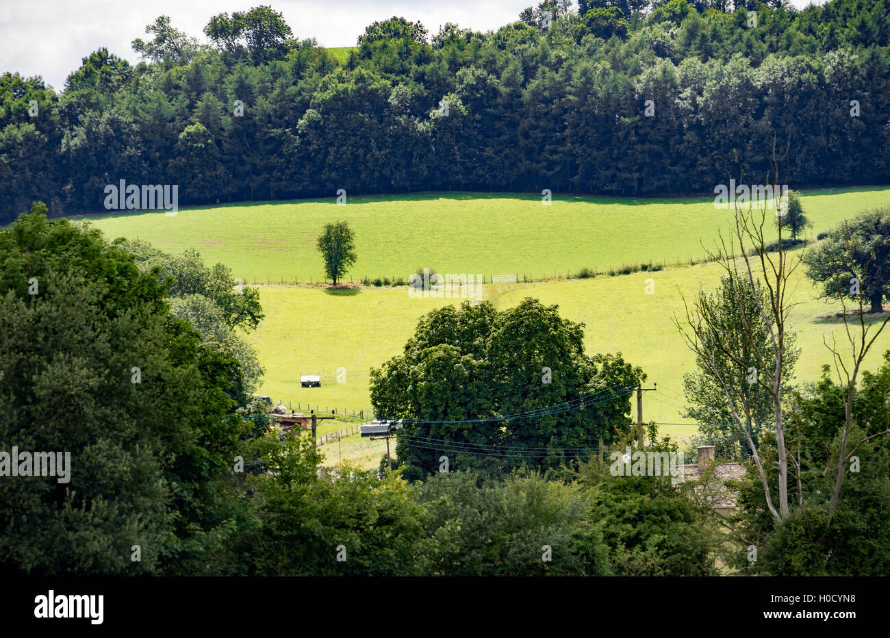 farm, landscape, uk, rural, field, sky, england, summer, cotswold ...