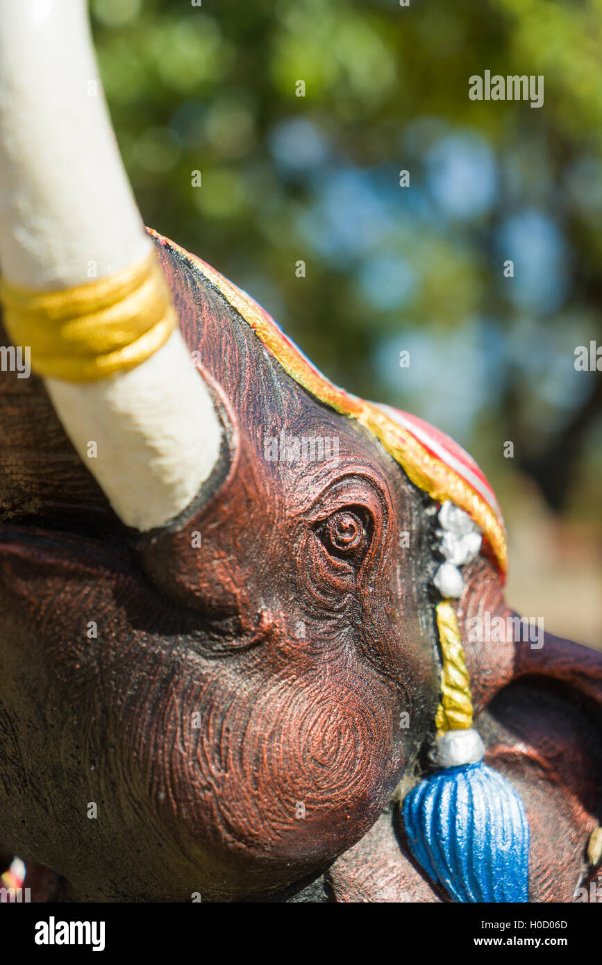 Elephants at the Phuket lighthouse temple Prom THep Stock Photo - Alamy