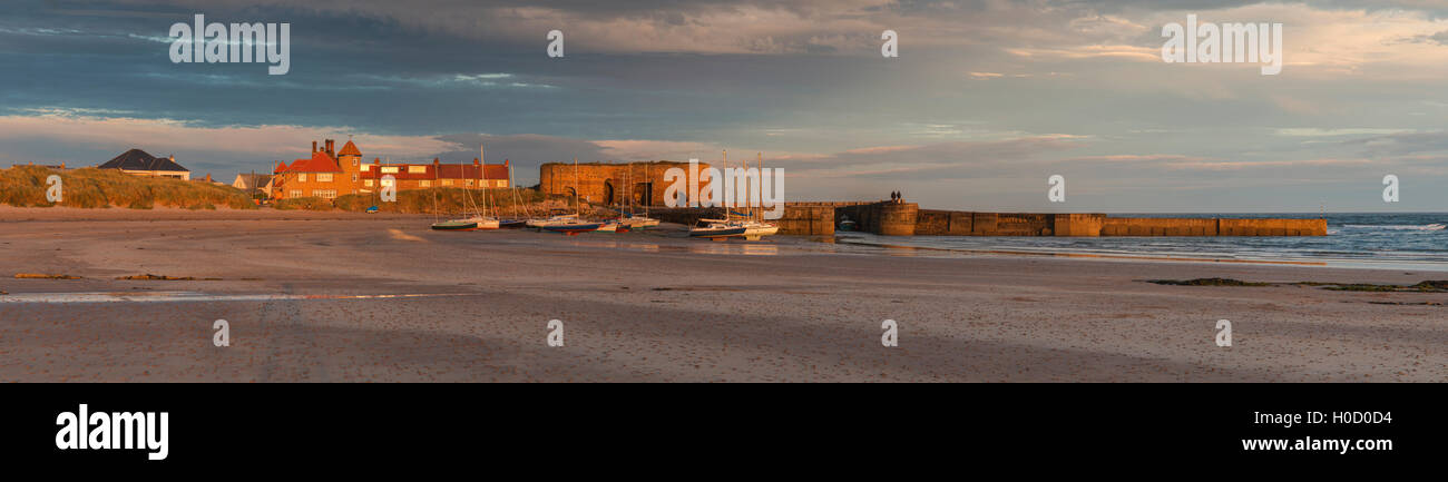 Beadnell Harbour at Sunset Stock Photo - Alamy