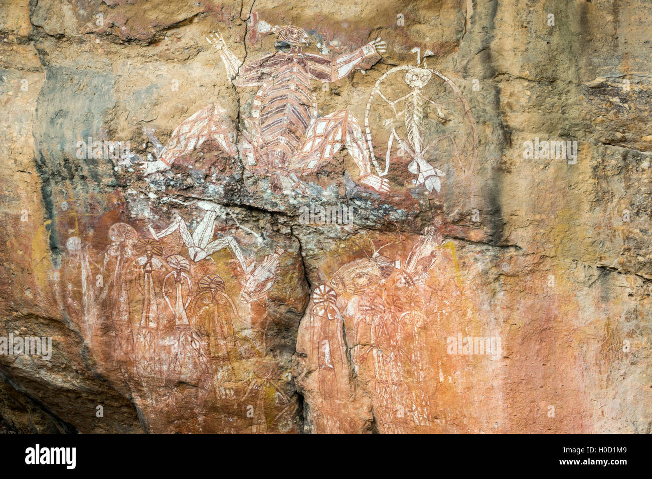 Aboriginal rock art at the Nourlangie Rock, Kakadu National Park, Northern Territory, Australia ...