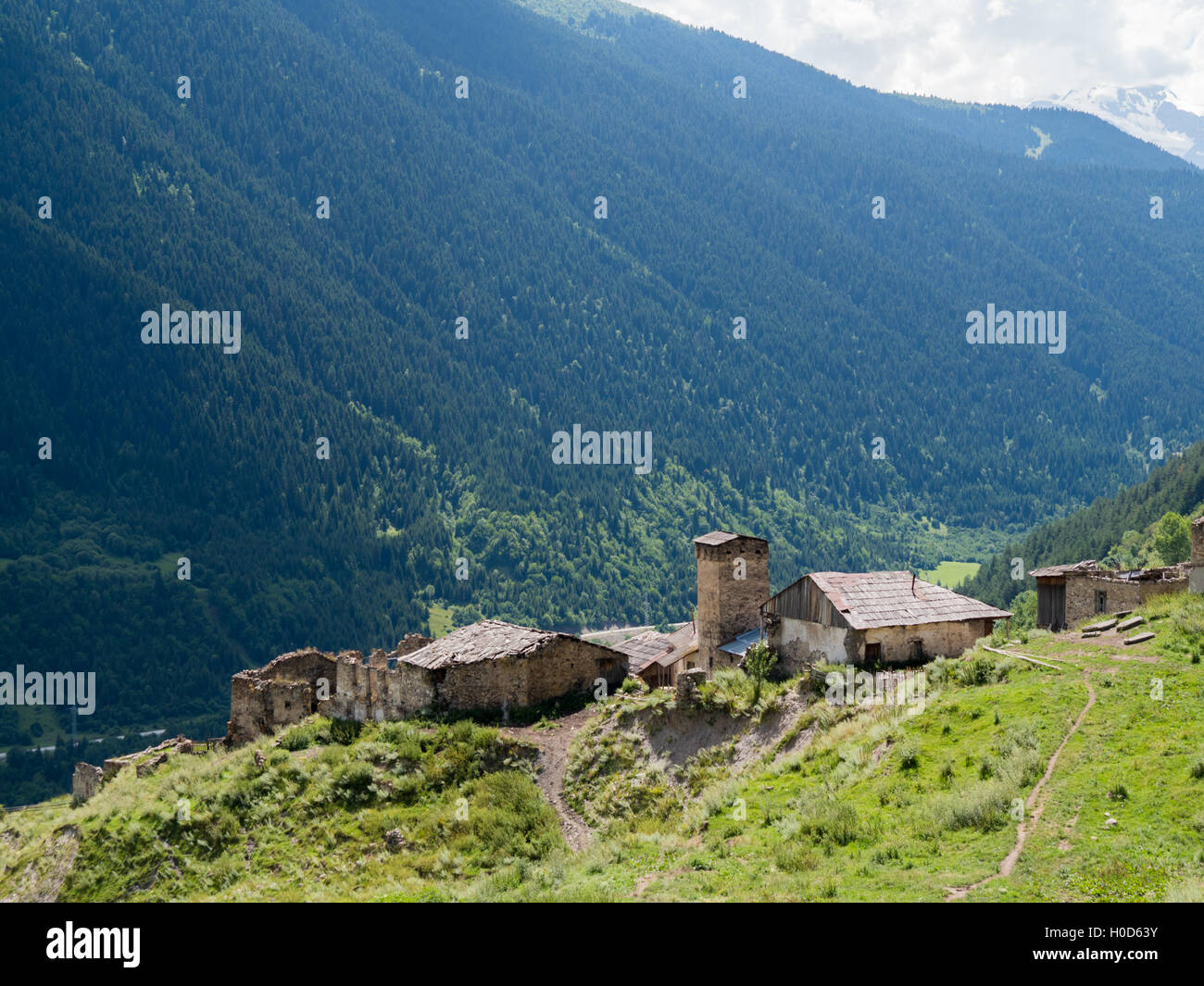 mountains, green, peaks, Georgia, Svanetia,far, landscape, mountain ...