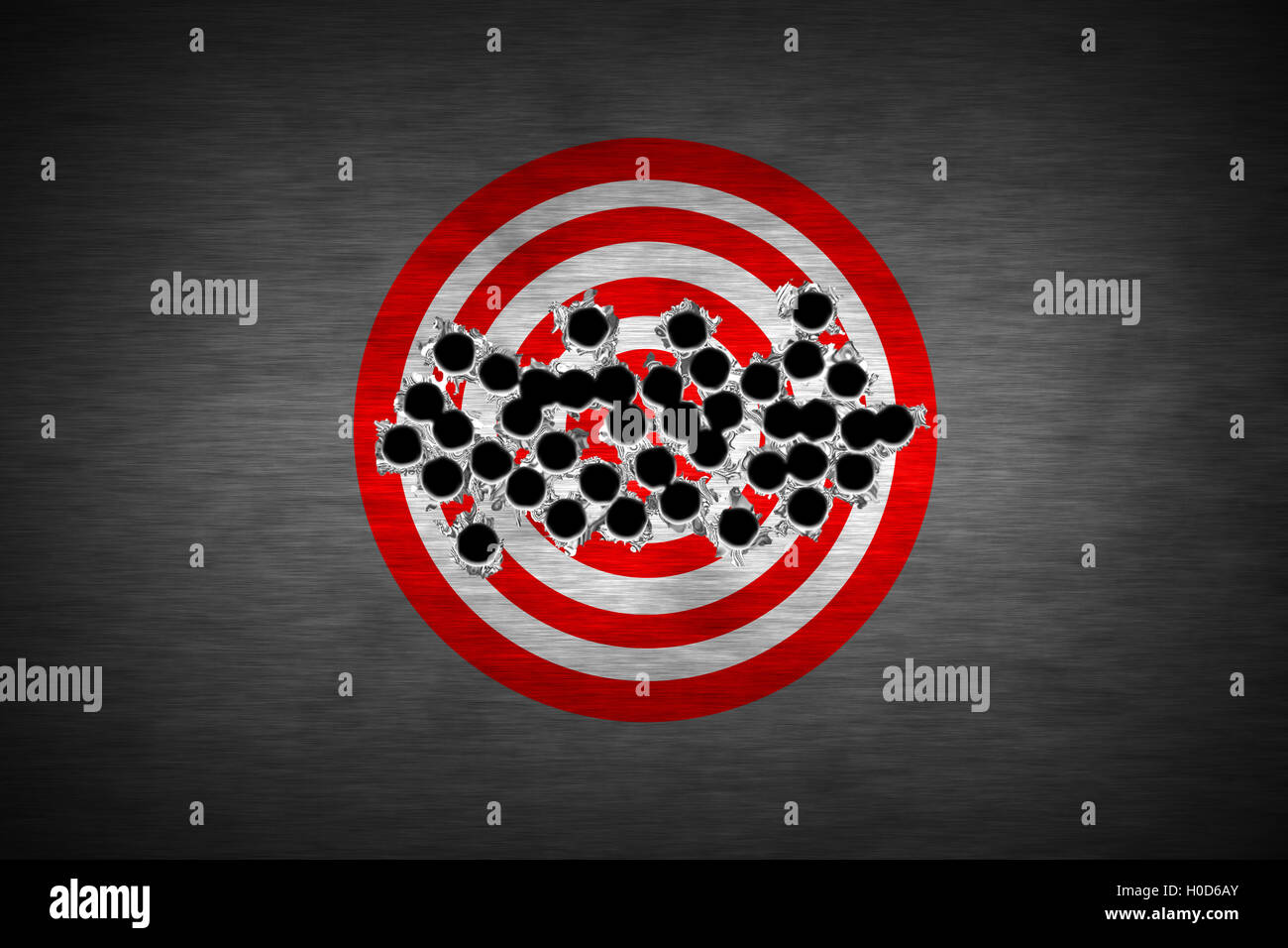 bullet hole on target. metal background. concept design Stock Photo - Alamy