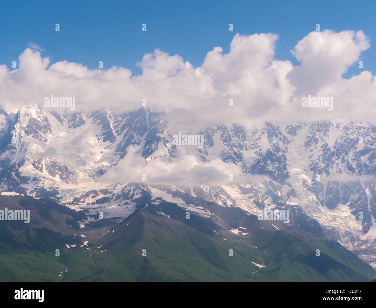 mountains, green, peaks, Georgia, Svanetia,far, landscape, mountain ...