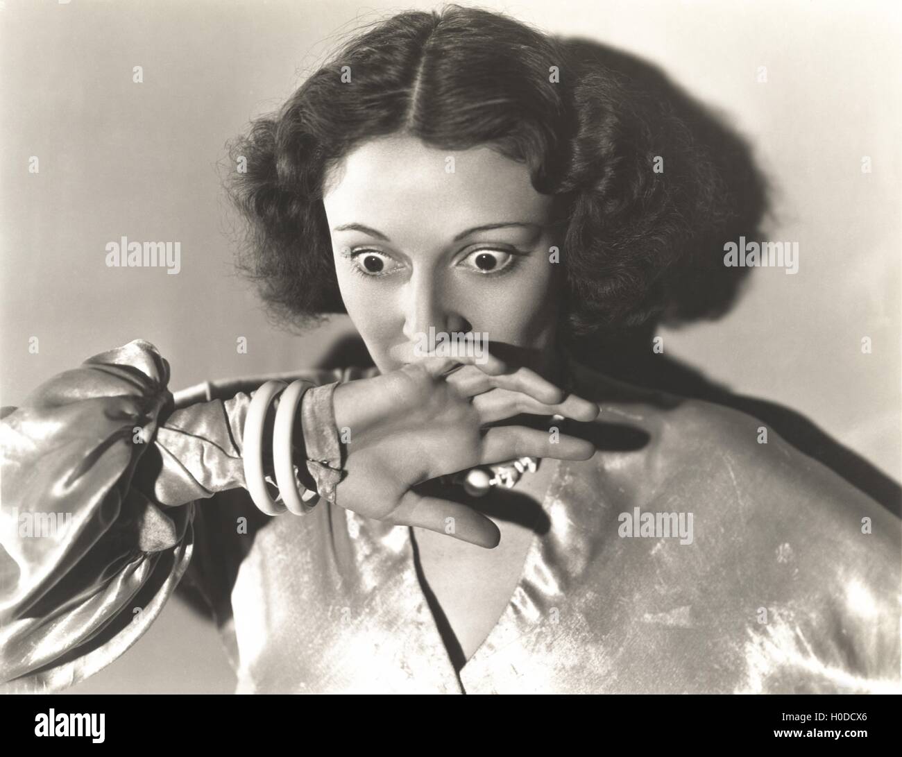 Vintage woman scared hi-res stock photography and images - Alamy