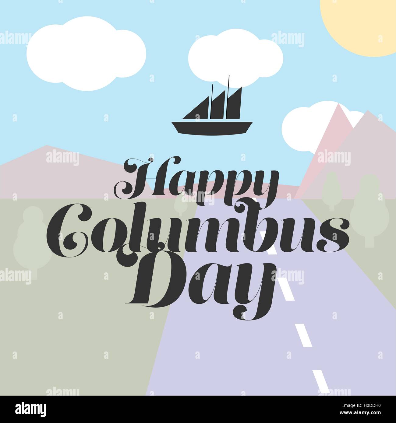 Stylish text Columbus Day Stock Vector Image & Art - Alamy