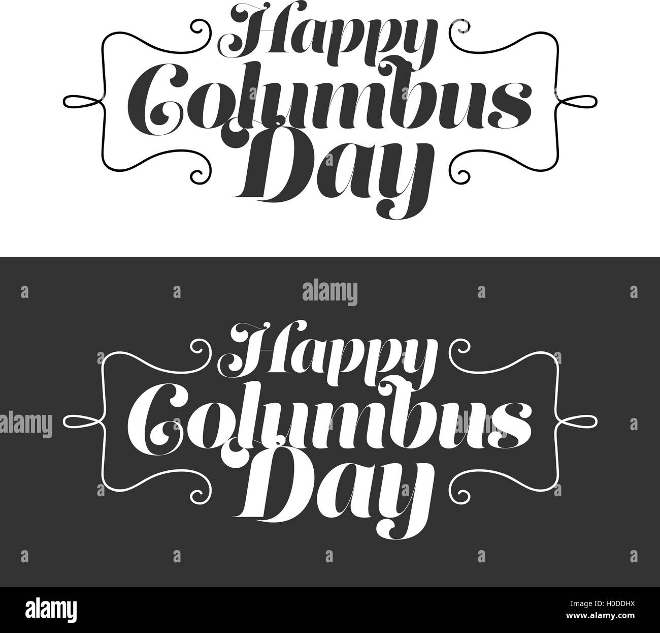 Stylish text Columbus Day Stock Vector Image & Art - Alamy