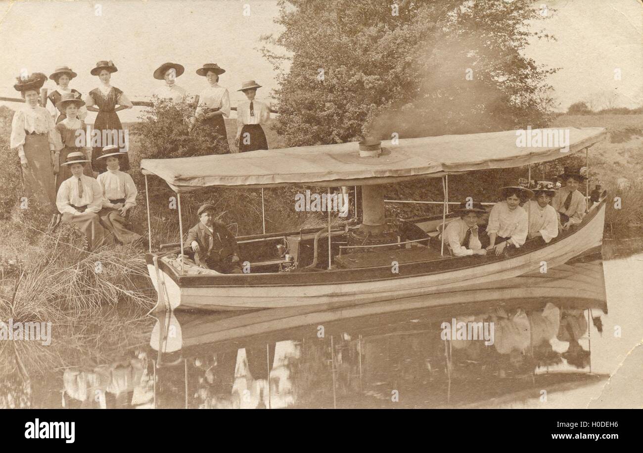Photograph of river excursion by steam boat Stock Photo - Alamy